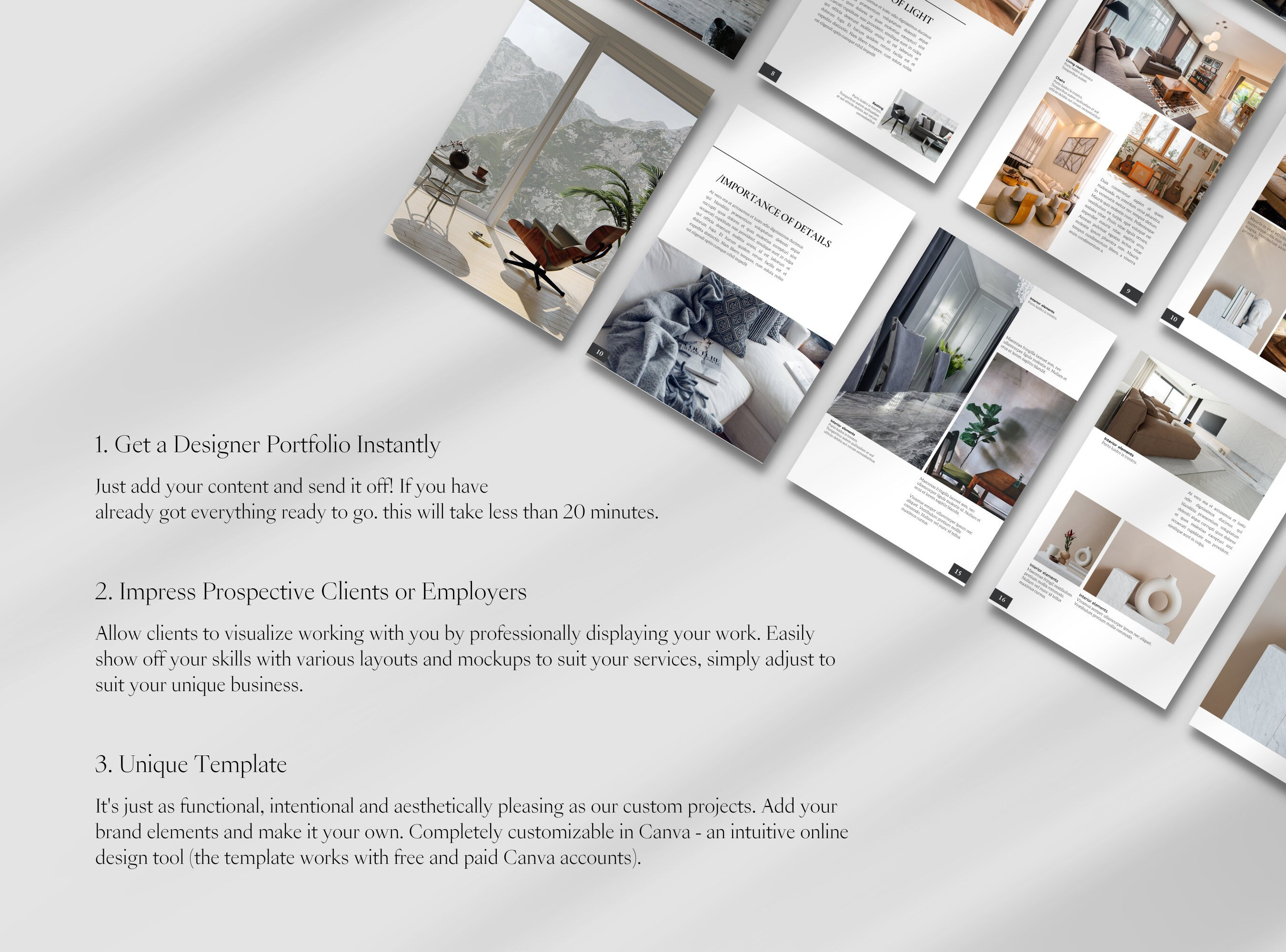 Interior PORTFOLIO Template, Interior Design, Canva Ebook, Ebook ...