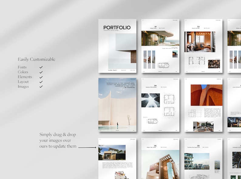 Architecture Portfolio Canva Template: Minimalist Client Proposal ...