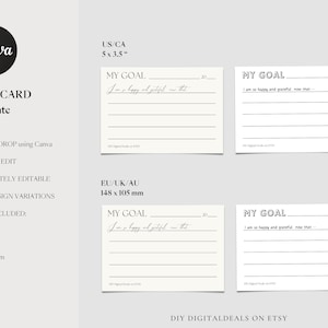 Printable Goal Card, Manifesting Goal Card, Minimalist Goal Card ...