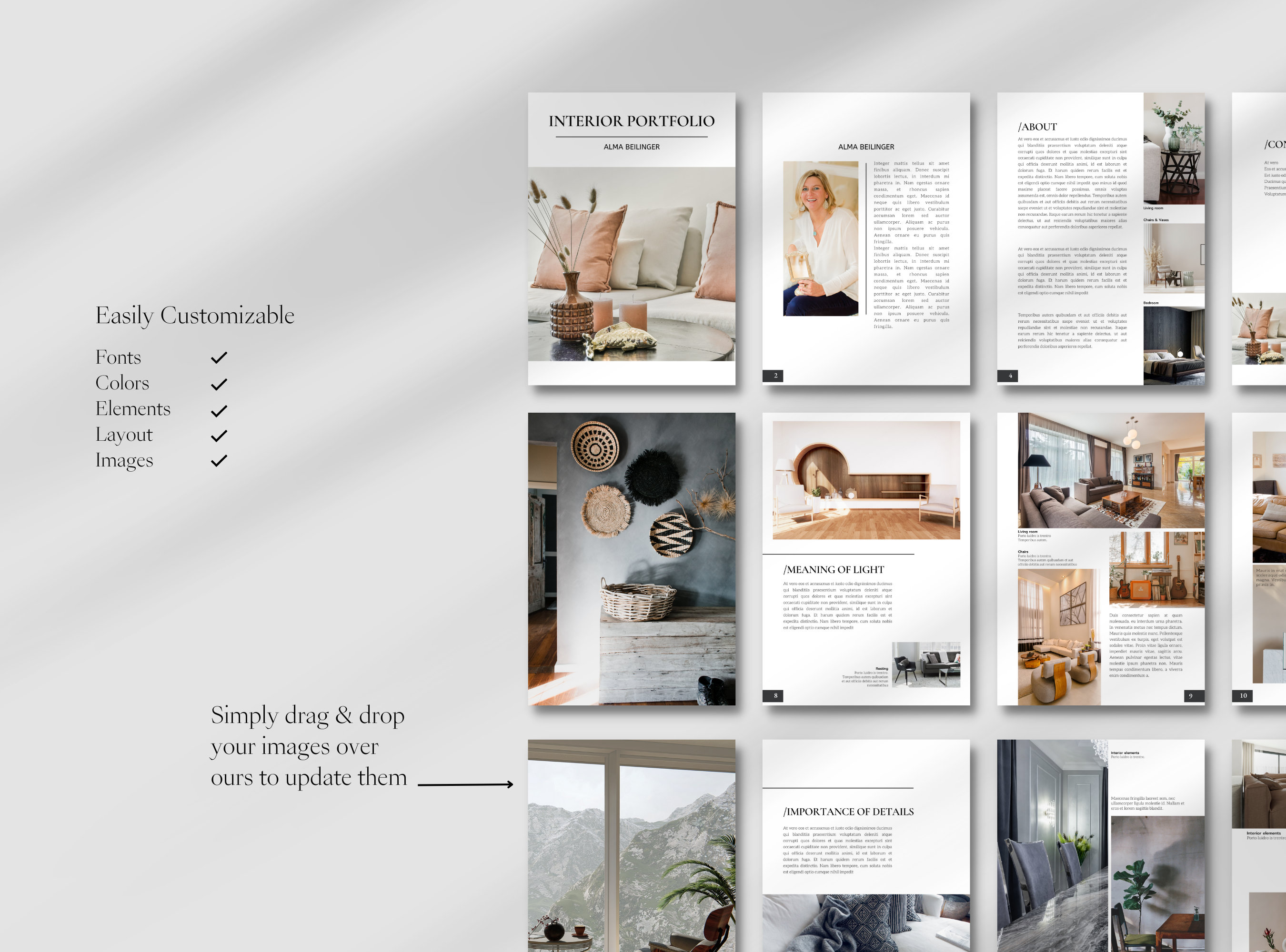 Interior PORTFOLIO Template, Interior Design, Canva Ebook, Ebook ...