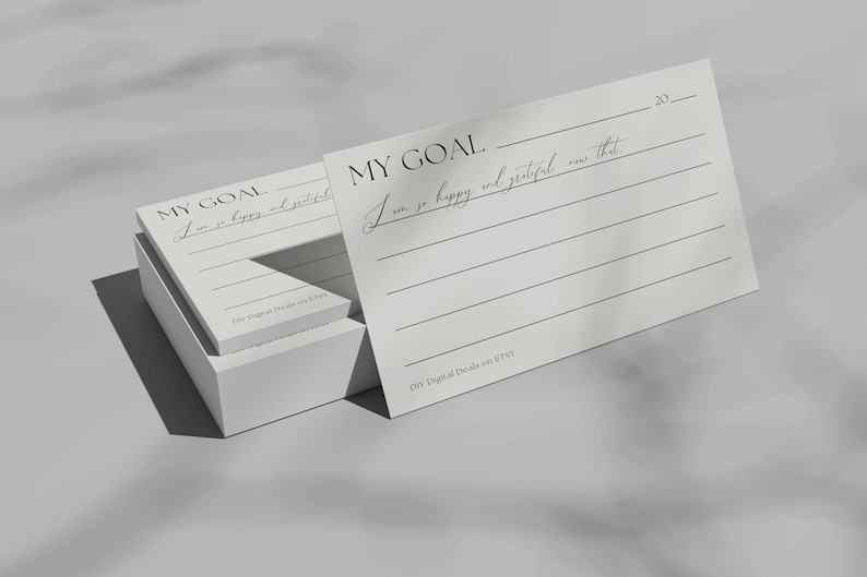 Printable Goal Card, Manifesting Goal Card, Minimalist Goal Card ...