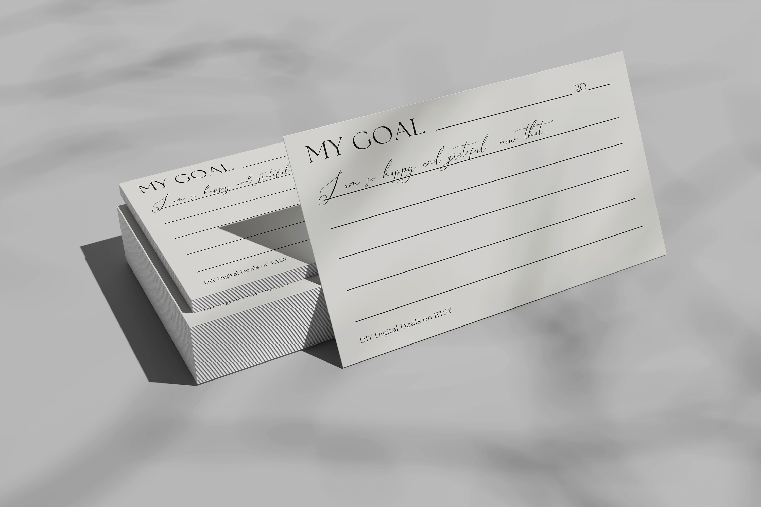 Printable Goal Card, Manifesting Goal Card, Minimalist Goal Card ...