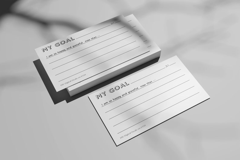 Printable Goal Card, Manifesting Goal Card, Minimalist Goal Card ...
