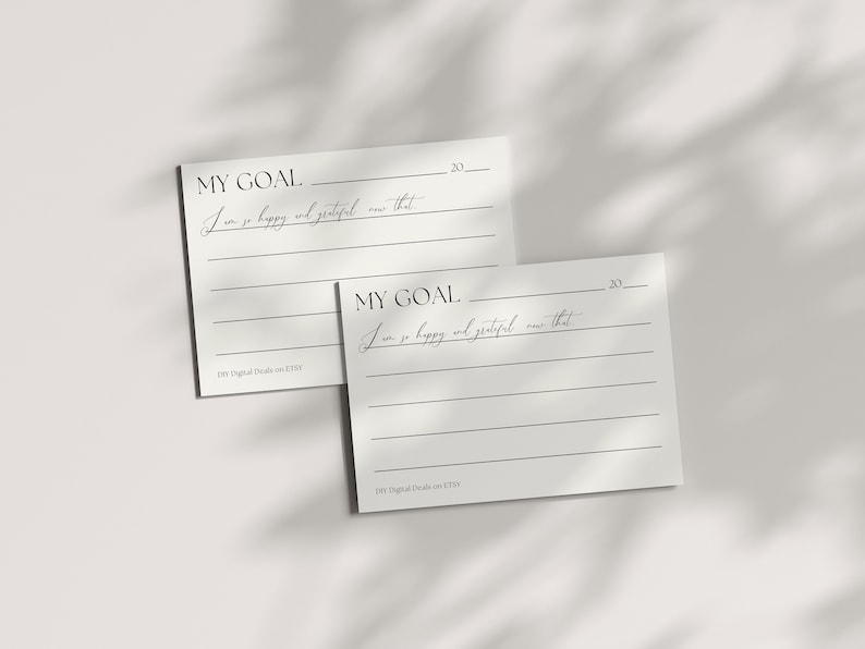 Printable Goal Card, Manifesting Goal Card, Minimalist Goal Card Template, Goal Setting Card ...