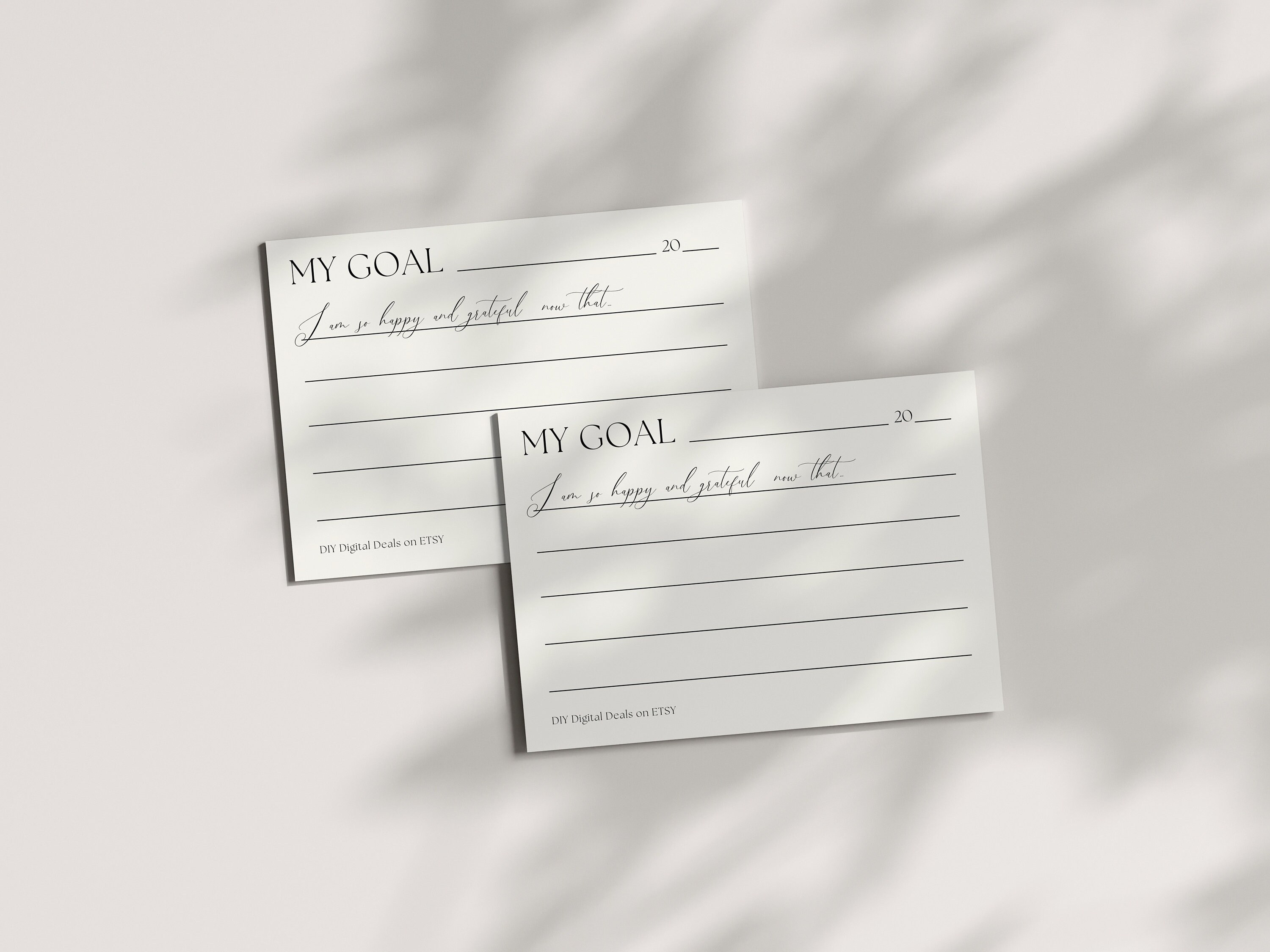 Printable Goal Card, Manifesting Goal Card, Minimalist Goal Card ...