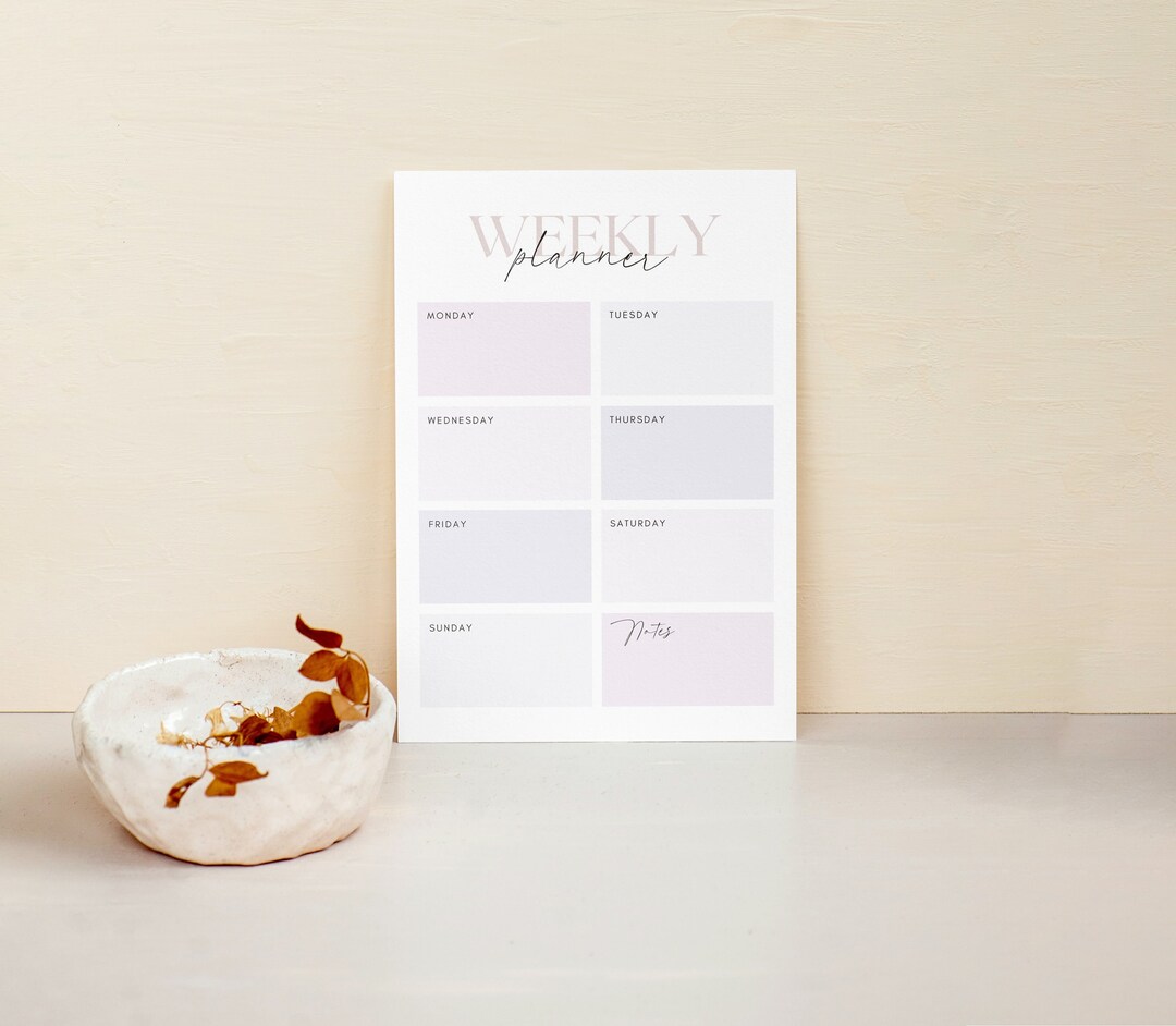 Printable Planner Insert | Planner Refill | Week at A Glance | Simple ...