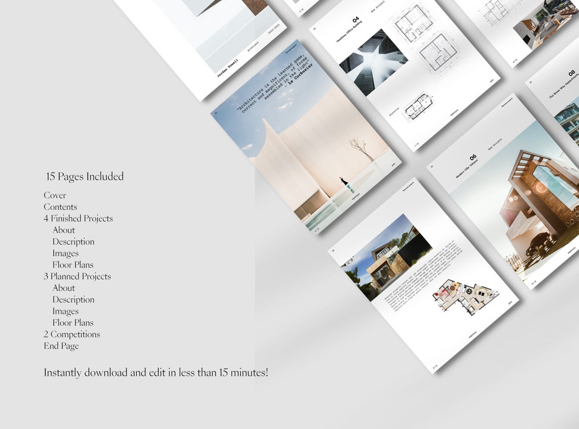 Architecture PORTFOLIO Template Canva Template, Architecture Brochure ...
