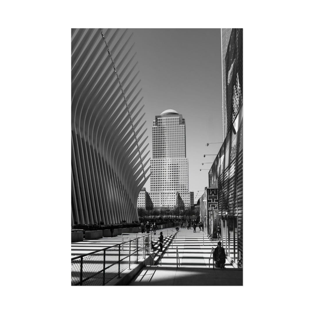 Rolled New York Cityscape Poster - World Trade Center Shadow Art ...