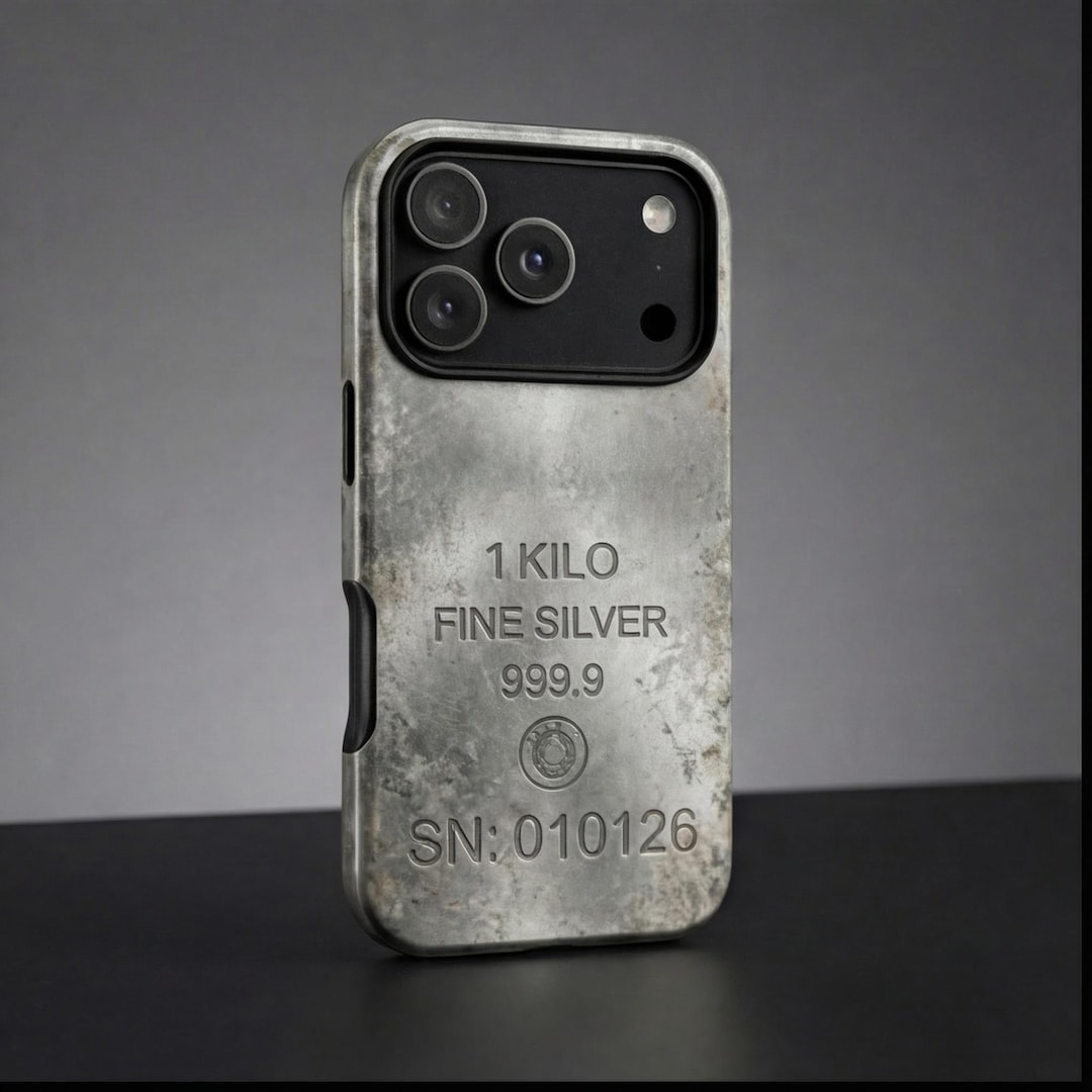 1 Kilo Silver Bar Phone Case - Distressed Metal Bullion Stacker ...