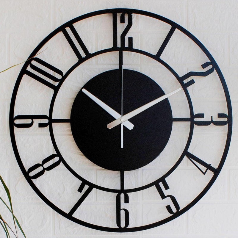 Big Black Clocks - Etsy