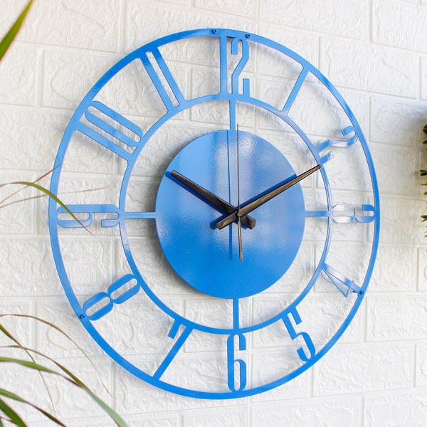 Blue Wall Clock - Etsy Australia