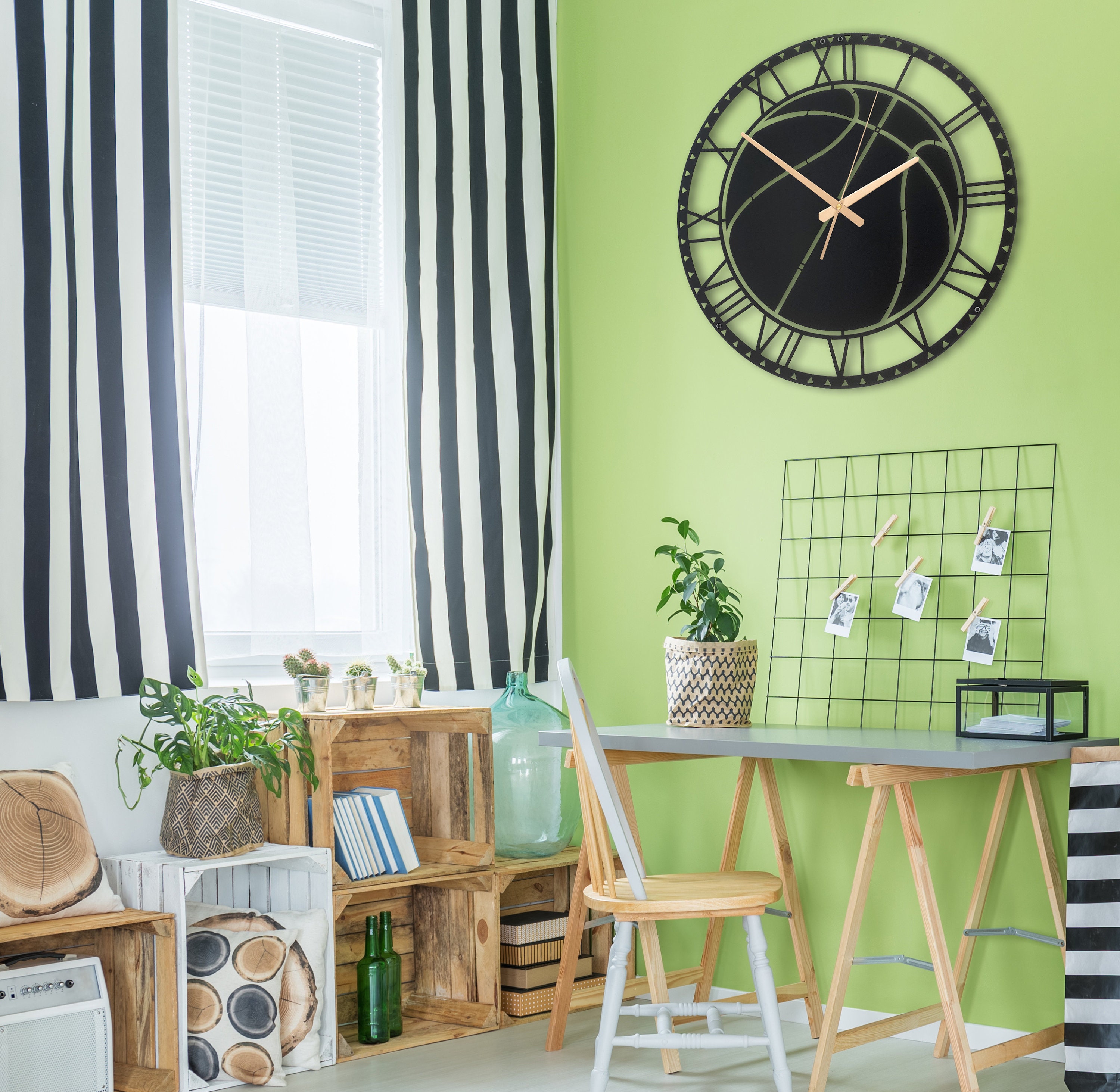 Unique Modern Basketball Metal Wall Clock Oversize Wall - Etsy