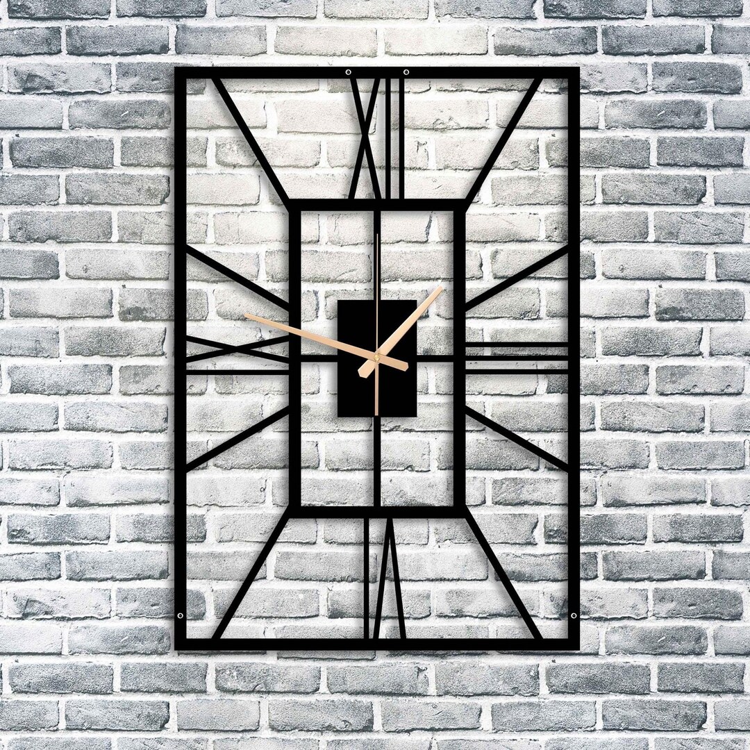 Rectangle Metal Wall Clock: Modern Geometric Home Decor - Etsy