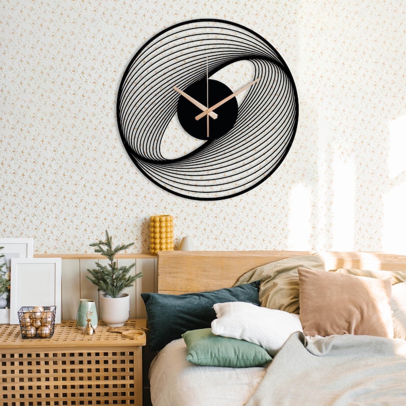 Spiral Metal Wall Clock, Modern Geometric Art, Silent Home Decor - Etsy