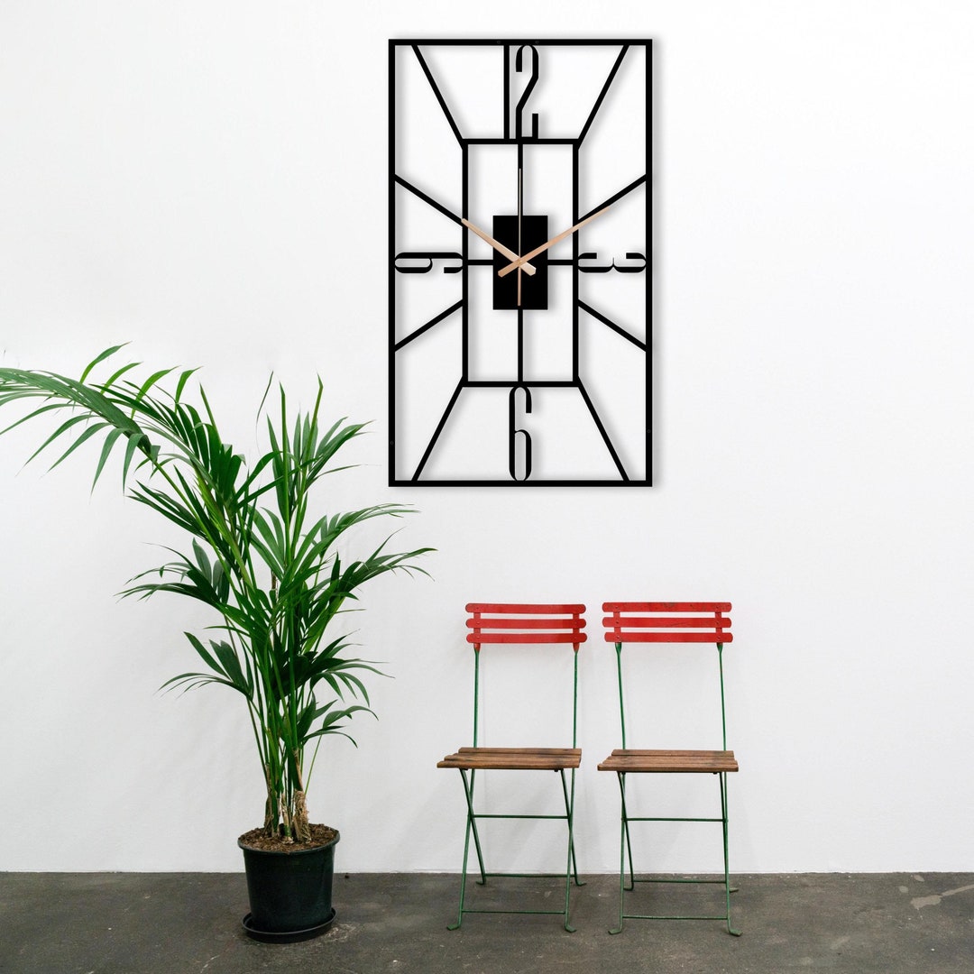 Unique Rectangle Metal Wall Clock,modern Wall Clock,rectangle Clocks ...