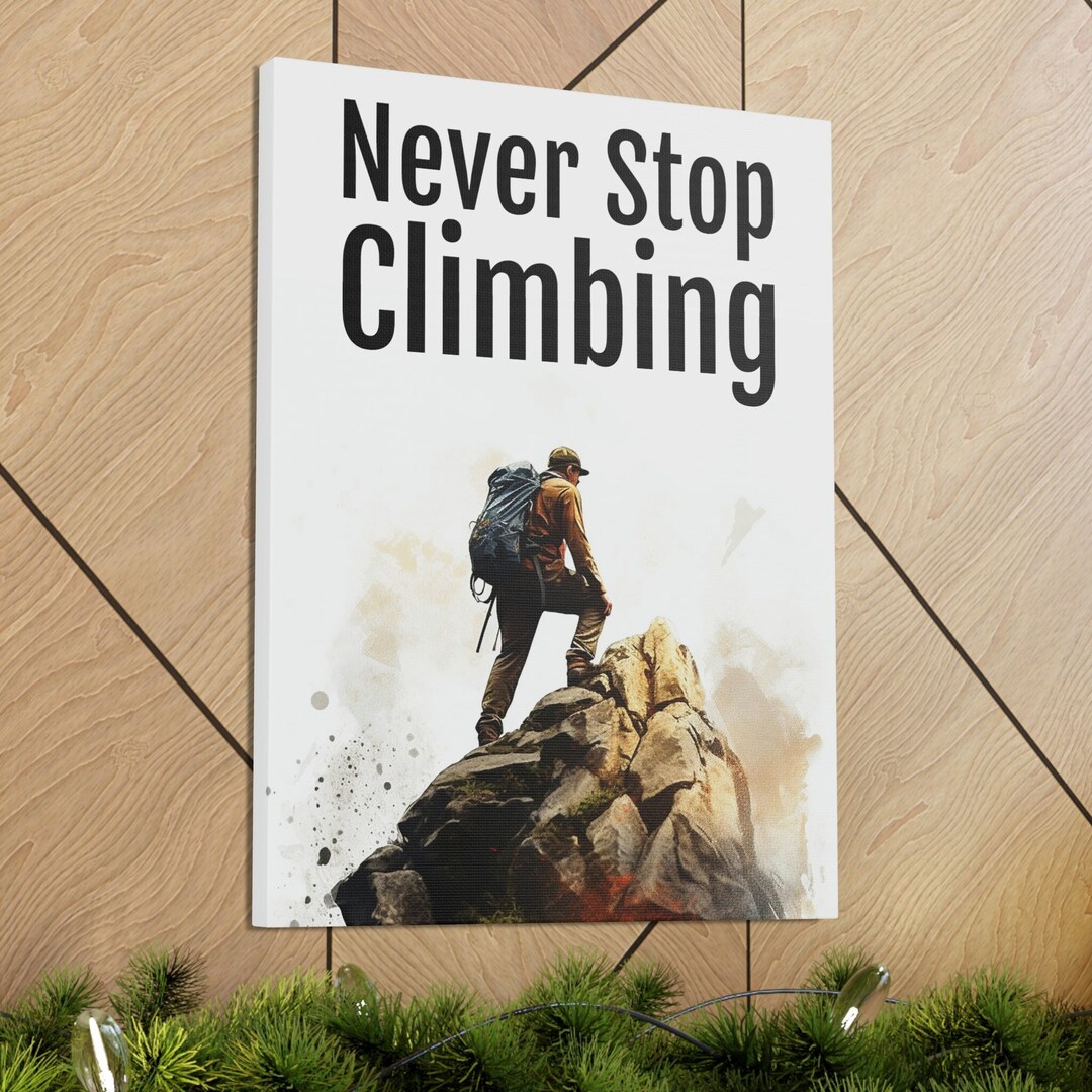 Motivational Modern Art, Climber Canvas Print, Office Wall Decor, Home ...