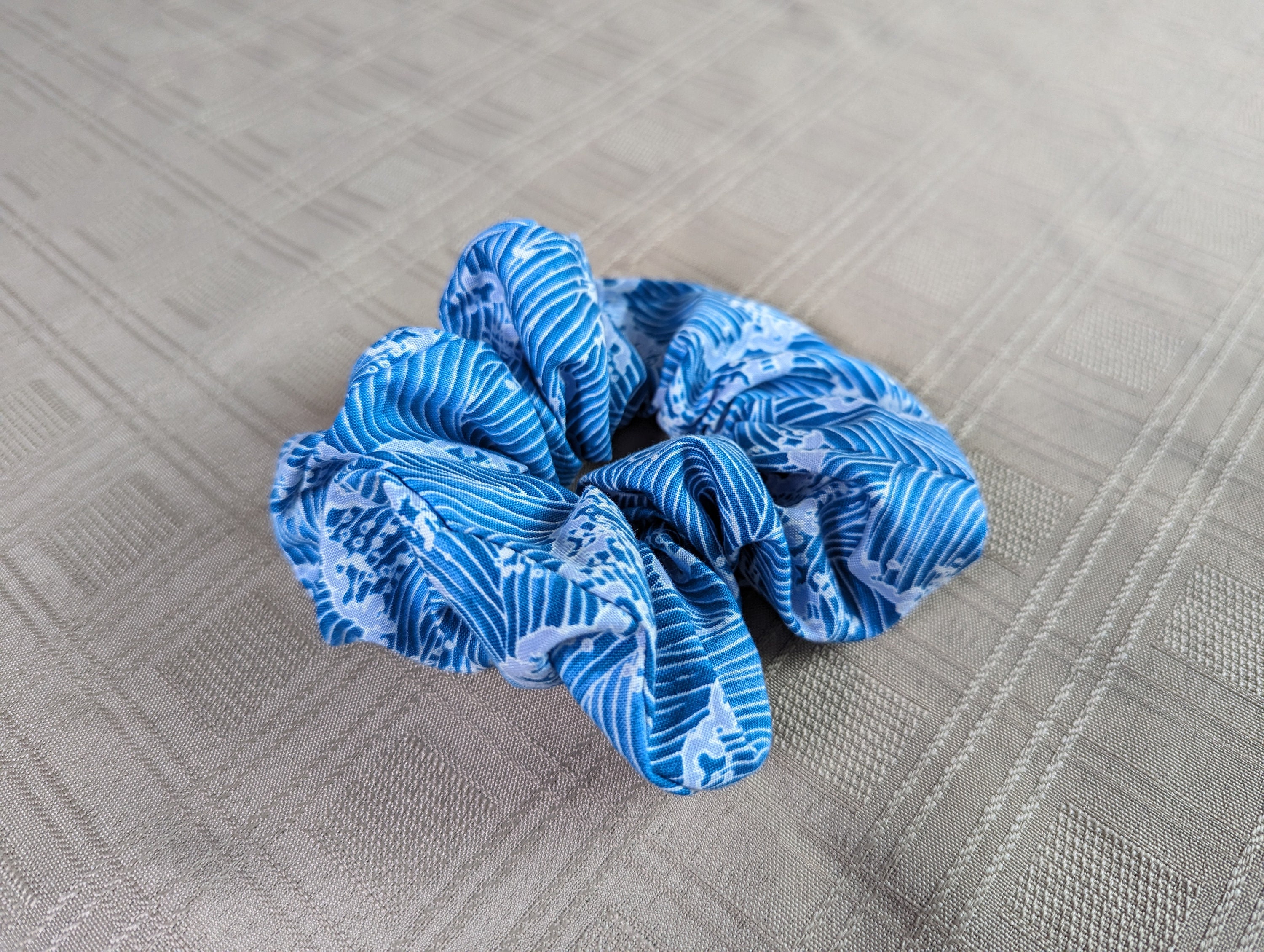 Light Blue Scrunchie Nami Japanese Wave Light Blue With White Foam ...