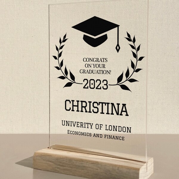 Personalized Graduation Plaque Horizontal, Table Top Decoration ...