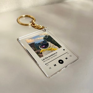 Album Cover Keychain, Personalized Photo, Custom Text, Music Keyring ...