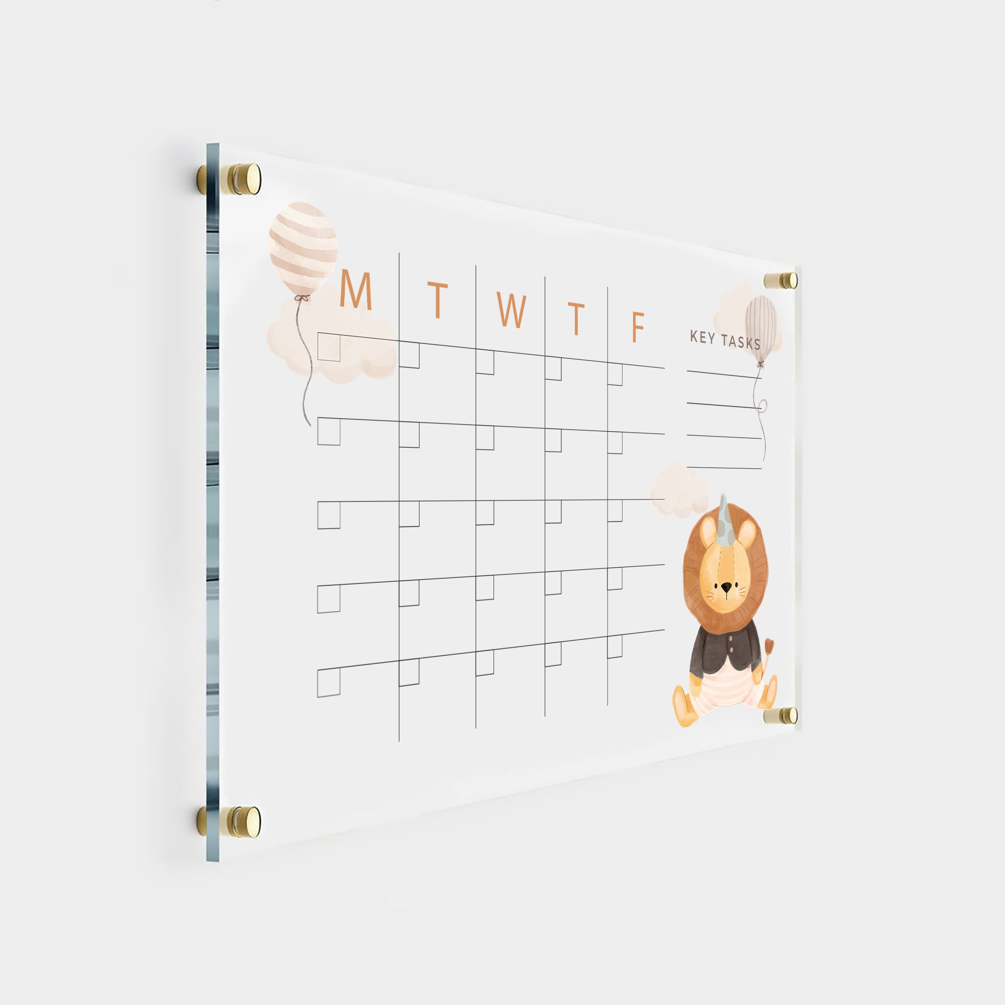 Custom Modern Monthly Planner Tracker for Kids, Transparent Dry Erase ...