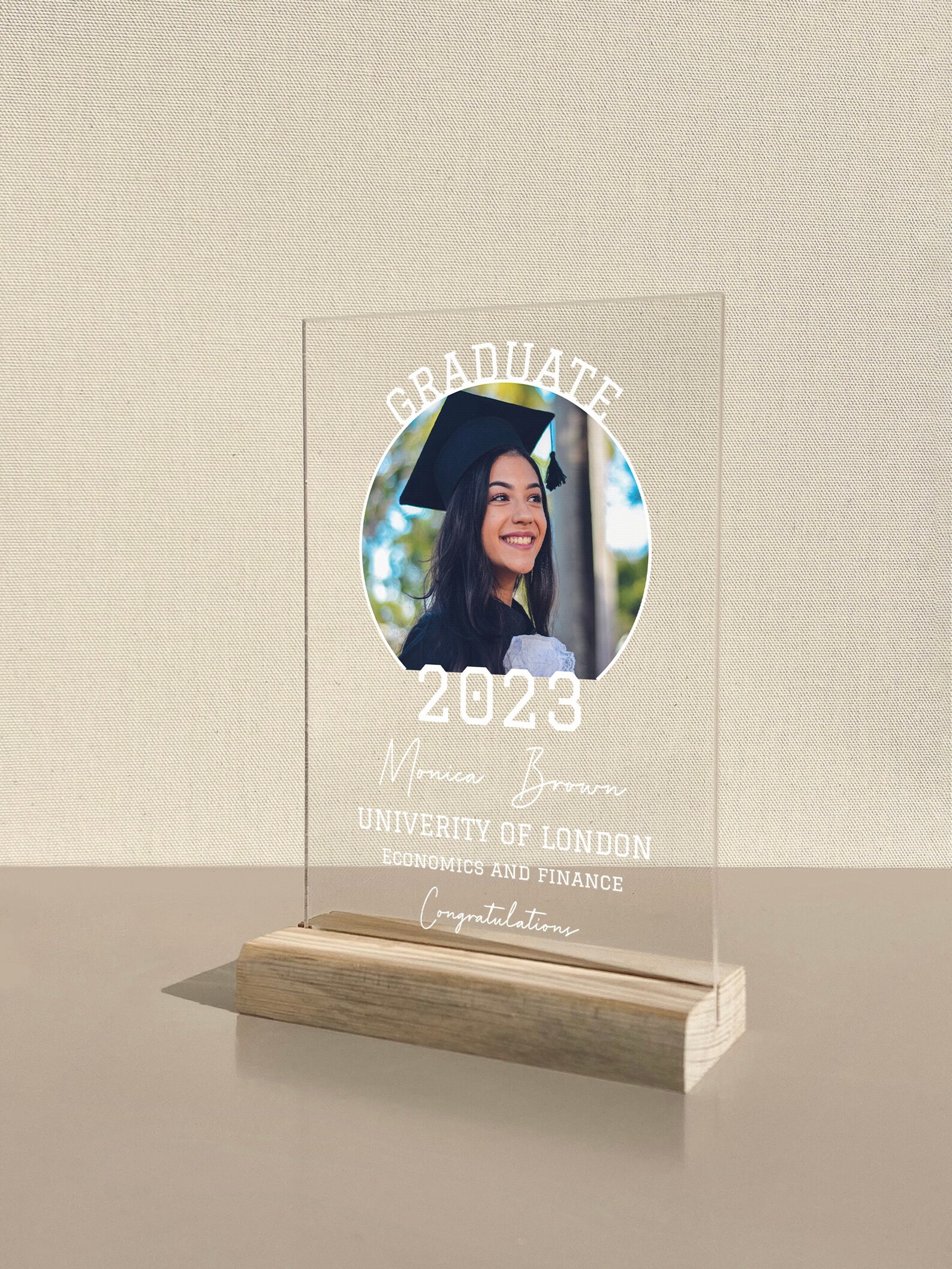 Custom Graduation Plaque, Table Top Decoration, Transparent Acrylic ...