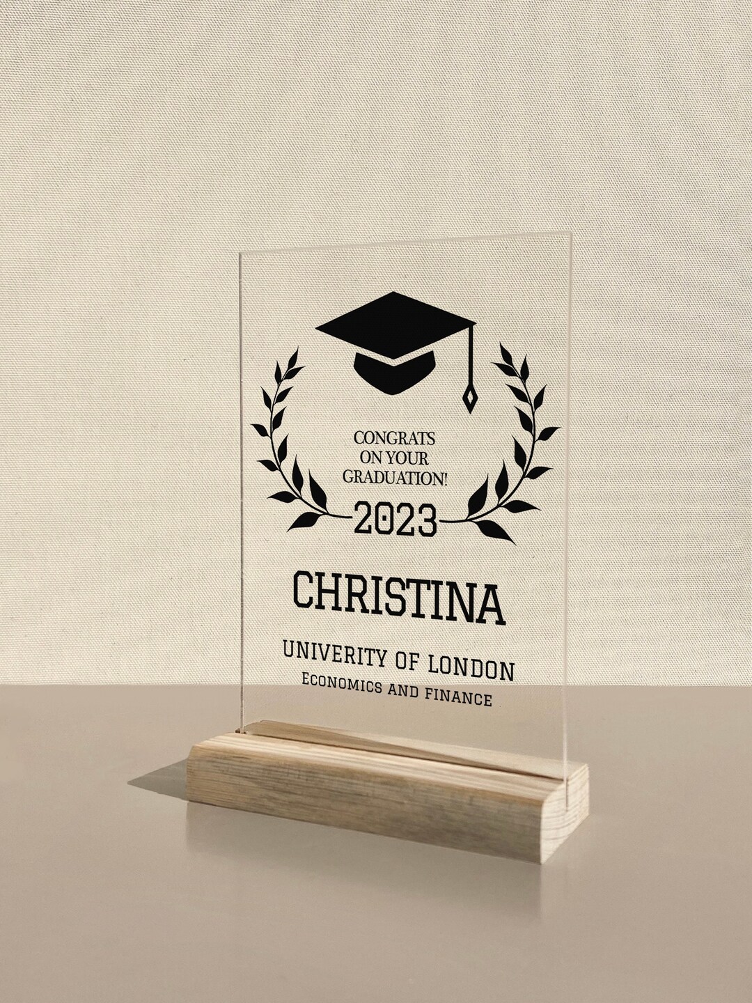 Custom Graduation Plaque, Table Top Decoration, Transparent Acrylic ...