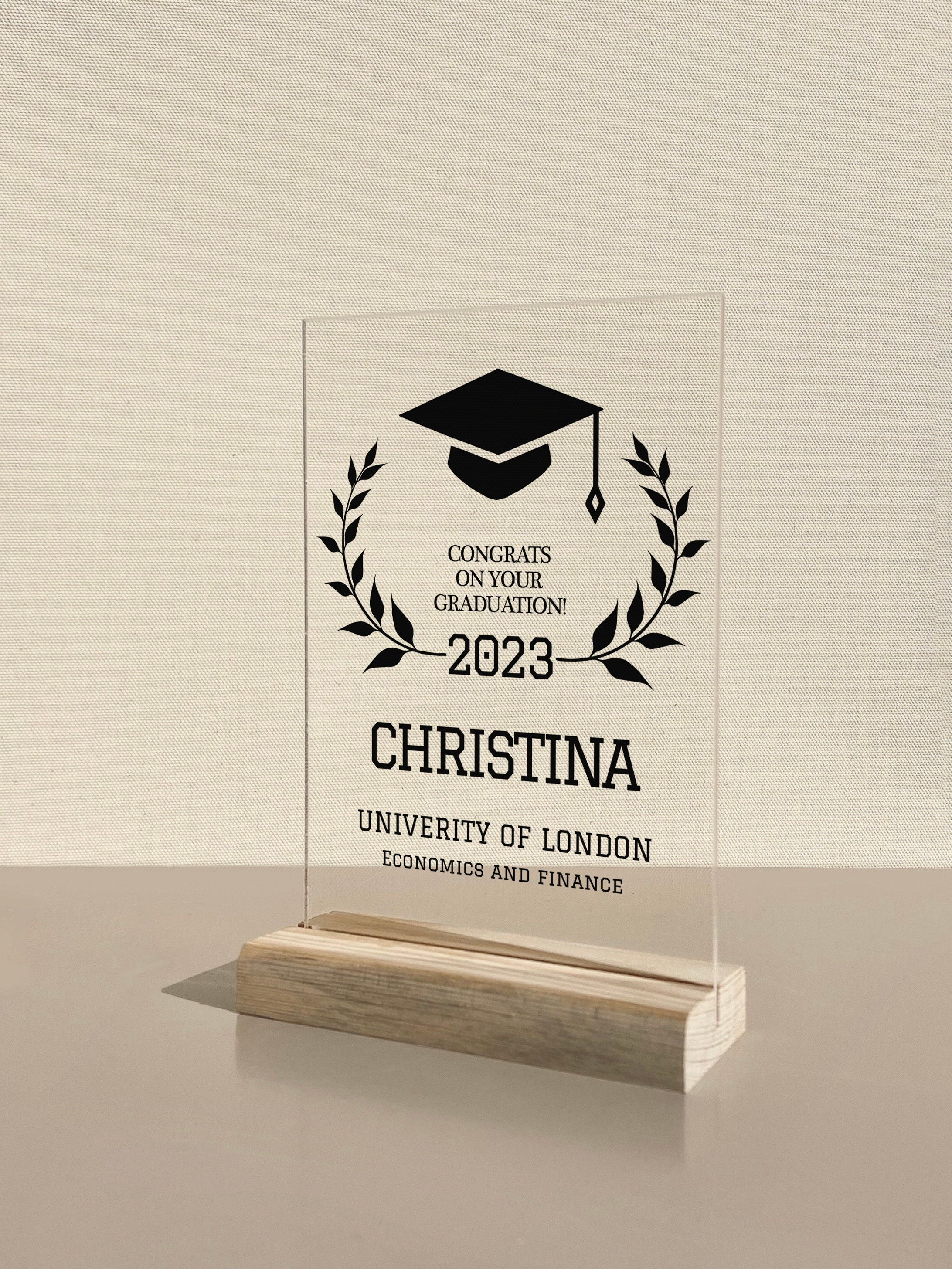 Custom Graduation Plaque, Table Top Decoration, Transparent Acrylic ...