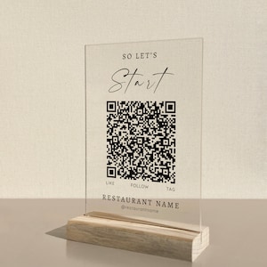 Custom QR Menu for Restaurants, Table Top Decoration, Transparent ...