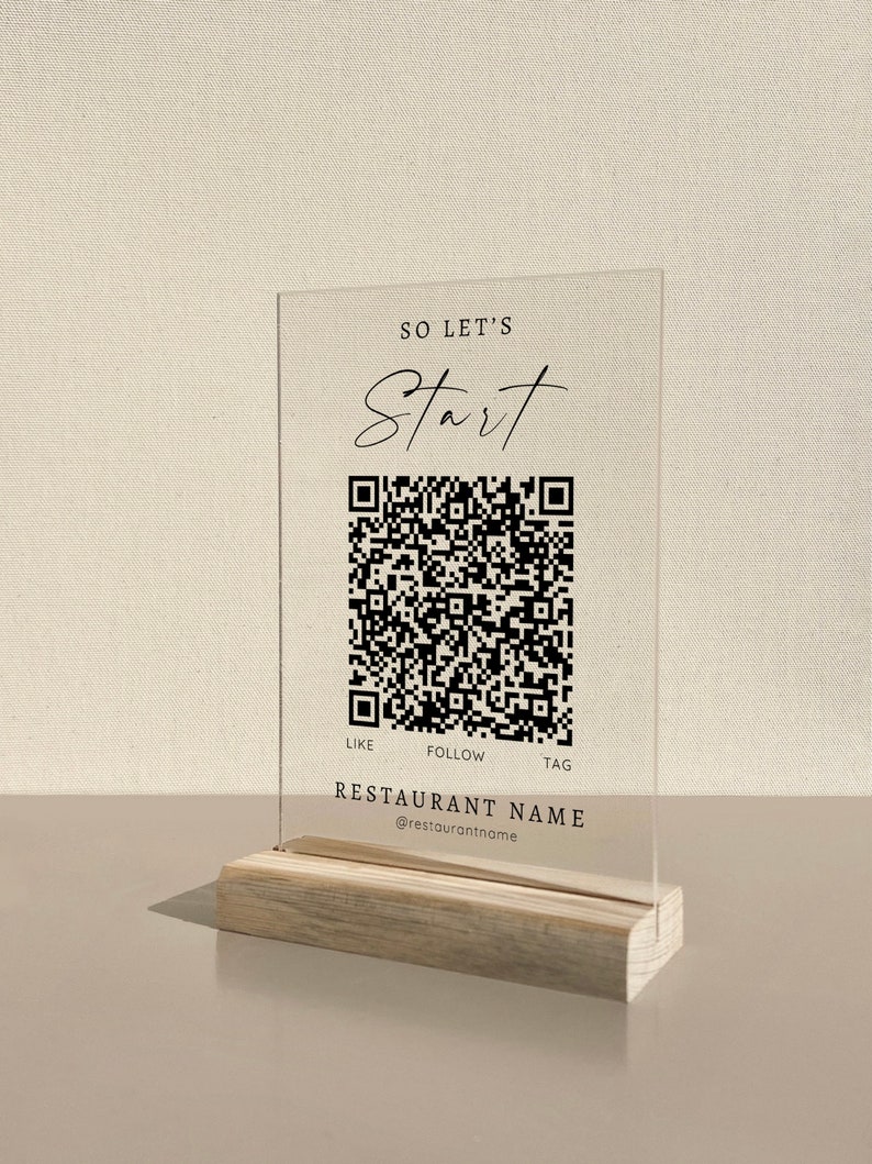 Custom QR Menu for Restaurants, Table Top Decoration, Transparent ...