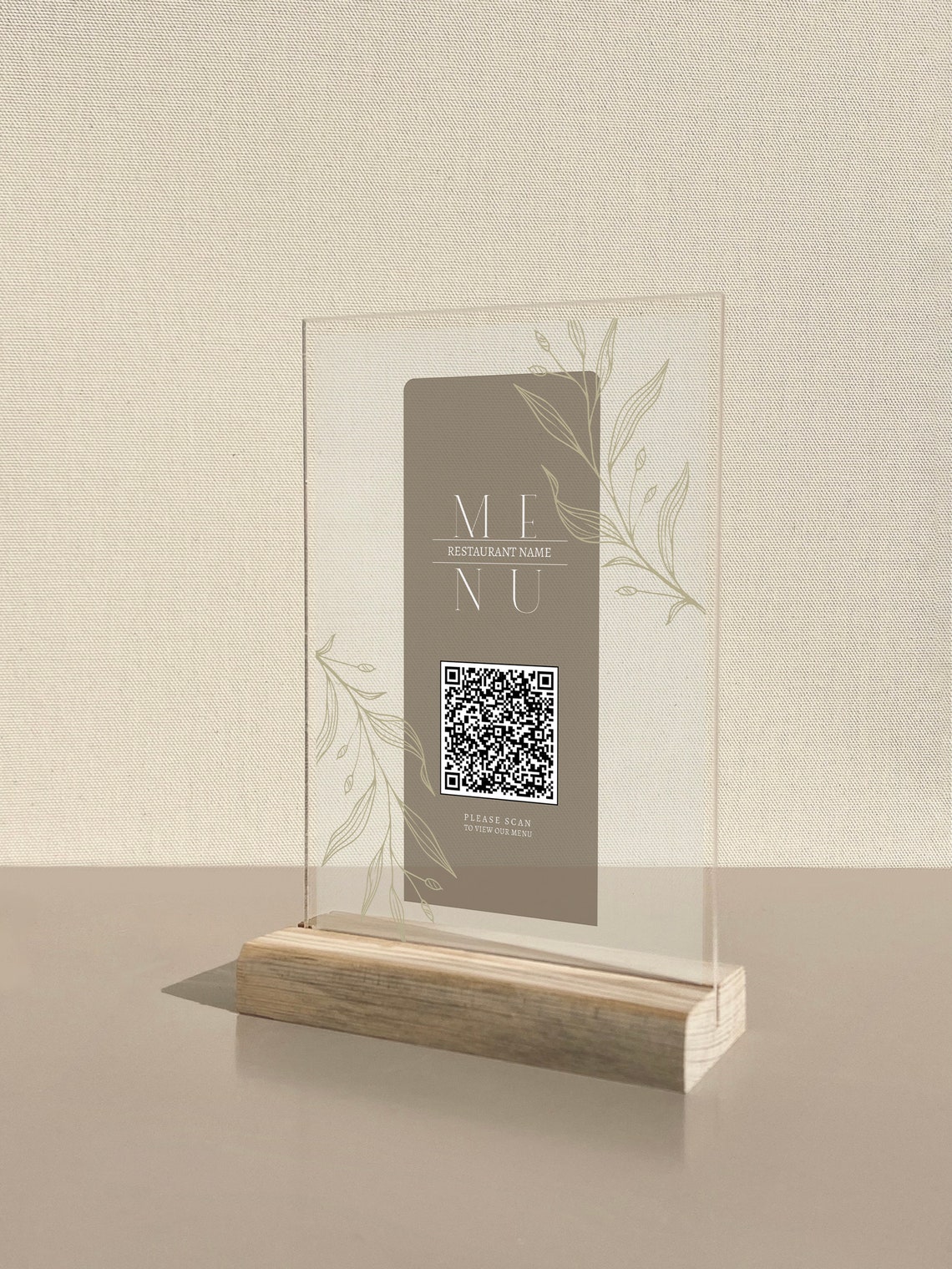 Custom QR Menu for Restaurants, Table Top Decoration, Transparent ...