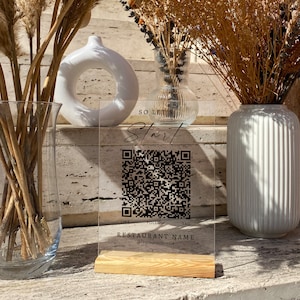 Custom QR Menu for Restaurants, Table Top Decoration, Transparent ...