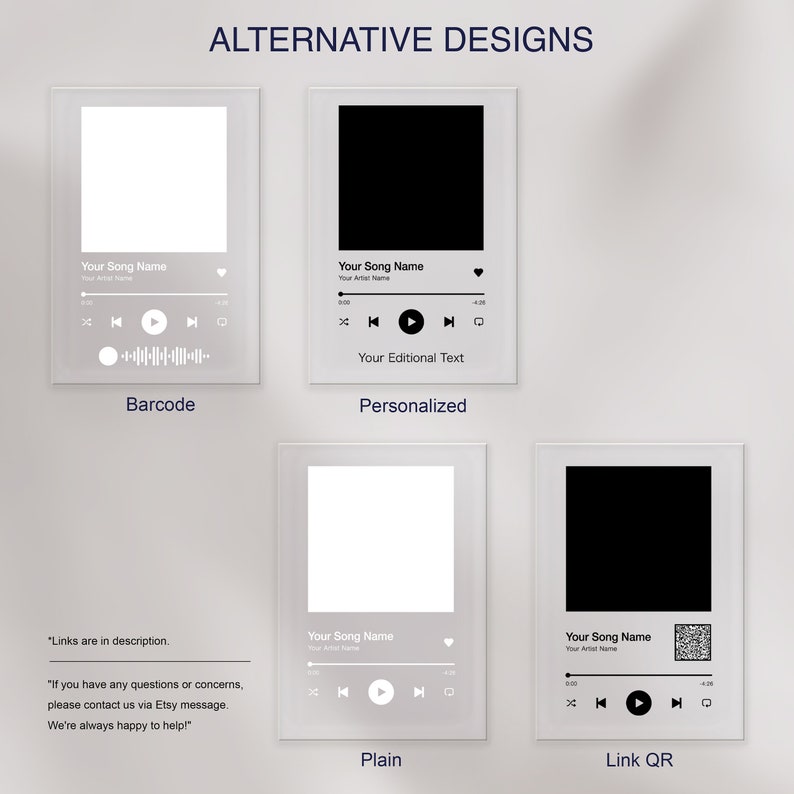 Custom Music Plaque With Scannable QR Code, Album Cover With Custom ...