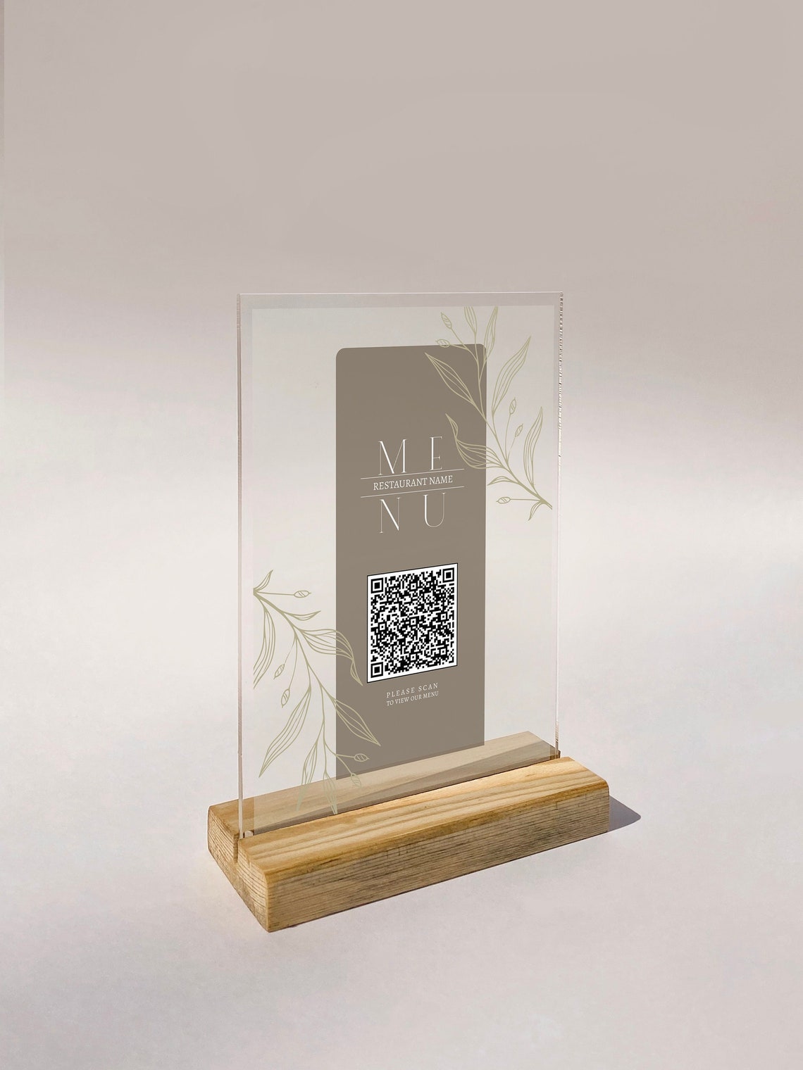 Custom QR Menu for Restaurants, Table Top Decoration, Transparent ...