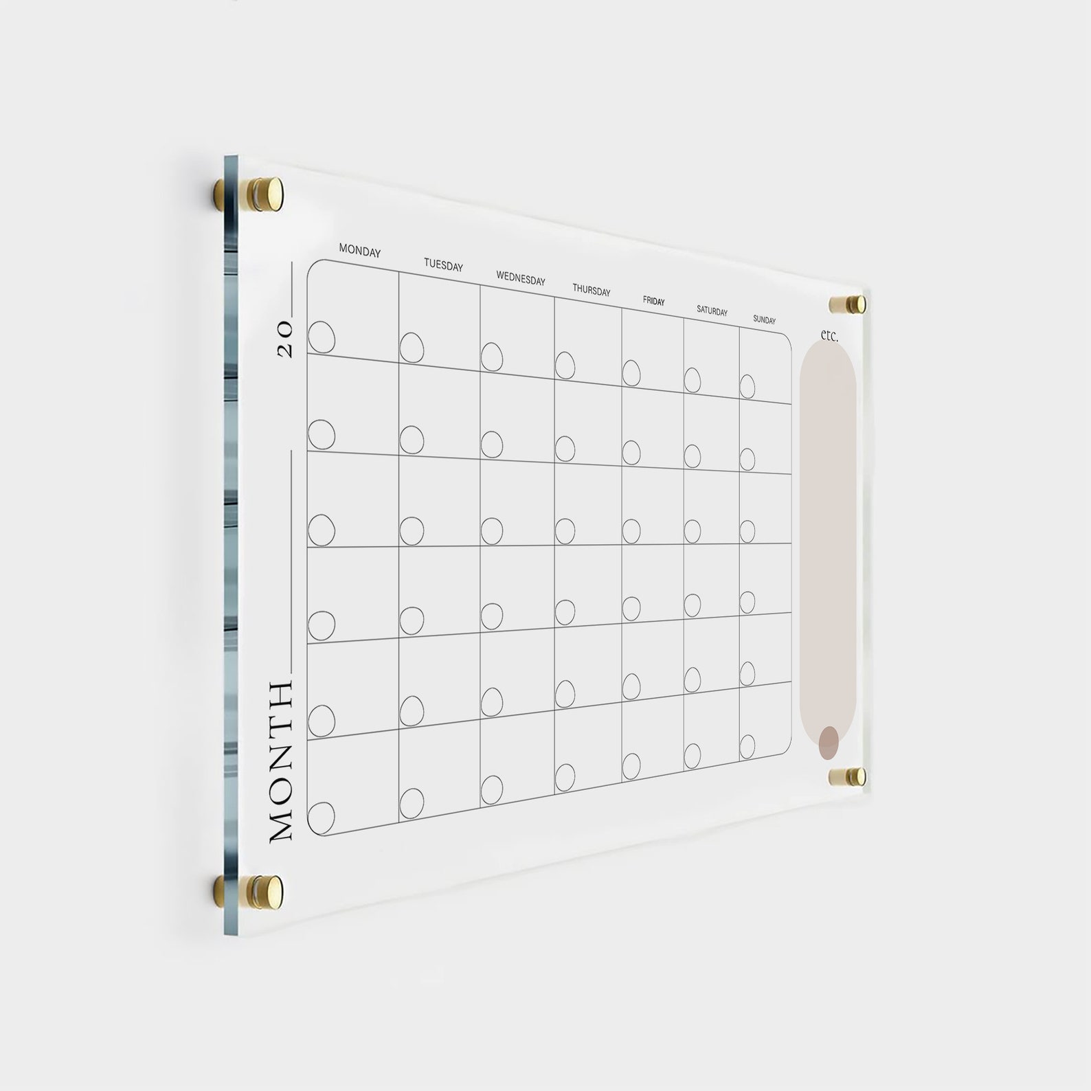 Custom Modern Monthly Planner, Transparent Dry Erase Board, Wall ...