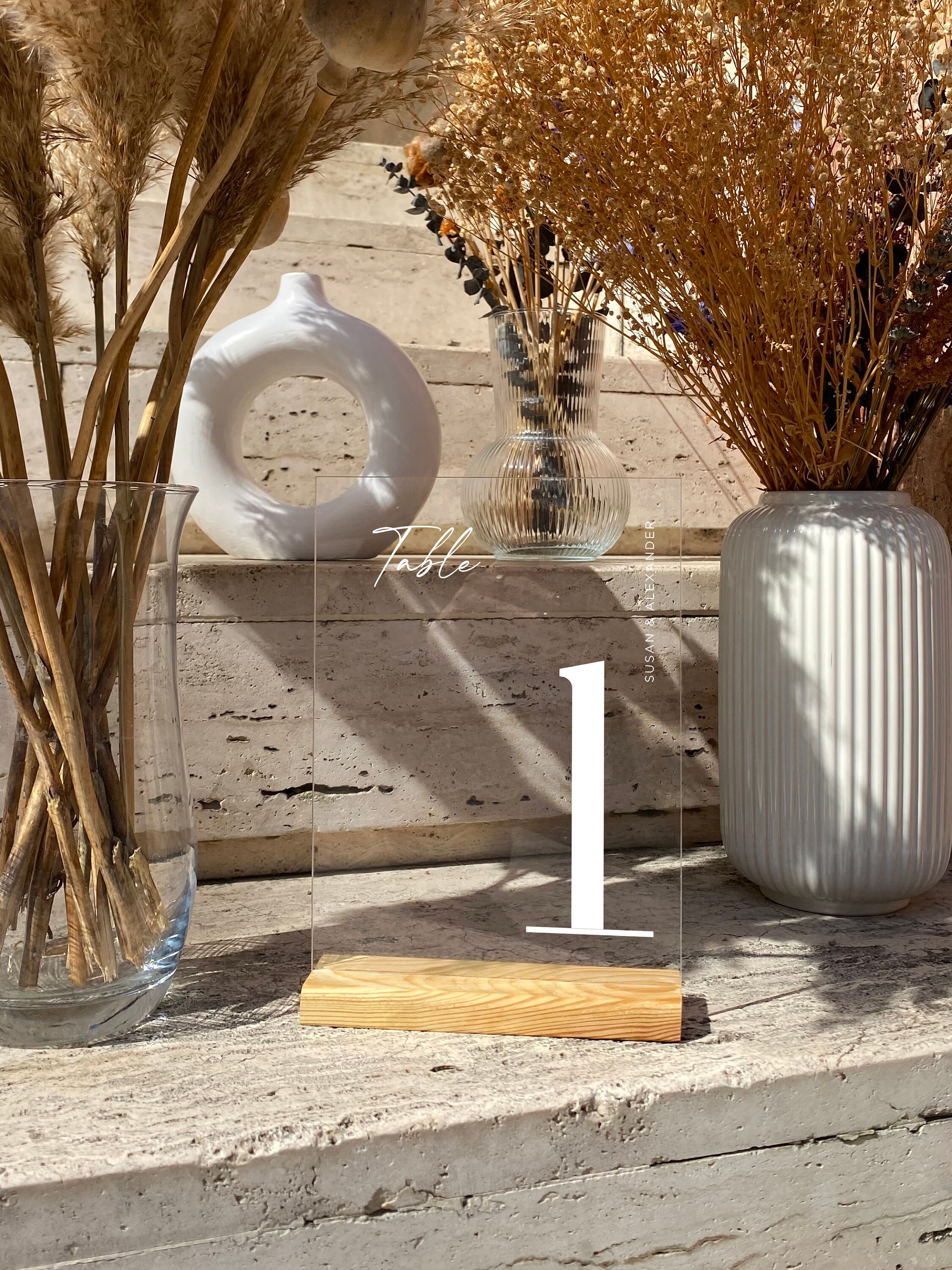 Custom Acrylic Wedding Table Number: Plexiglass Tabletop Decoration - Etsy