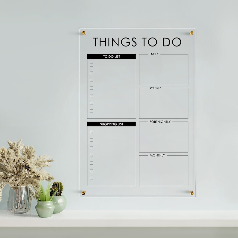 Custom Things to Do, Transparent Dry Erase Board, Wall Mounted Planner ...