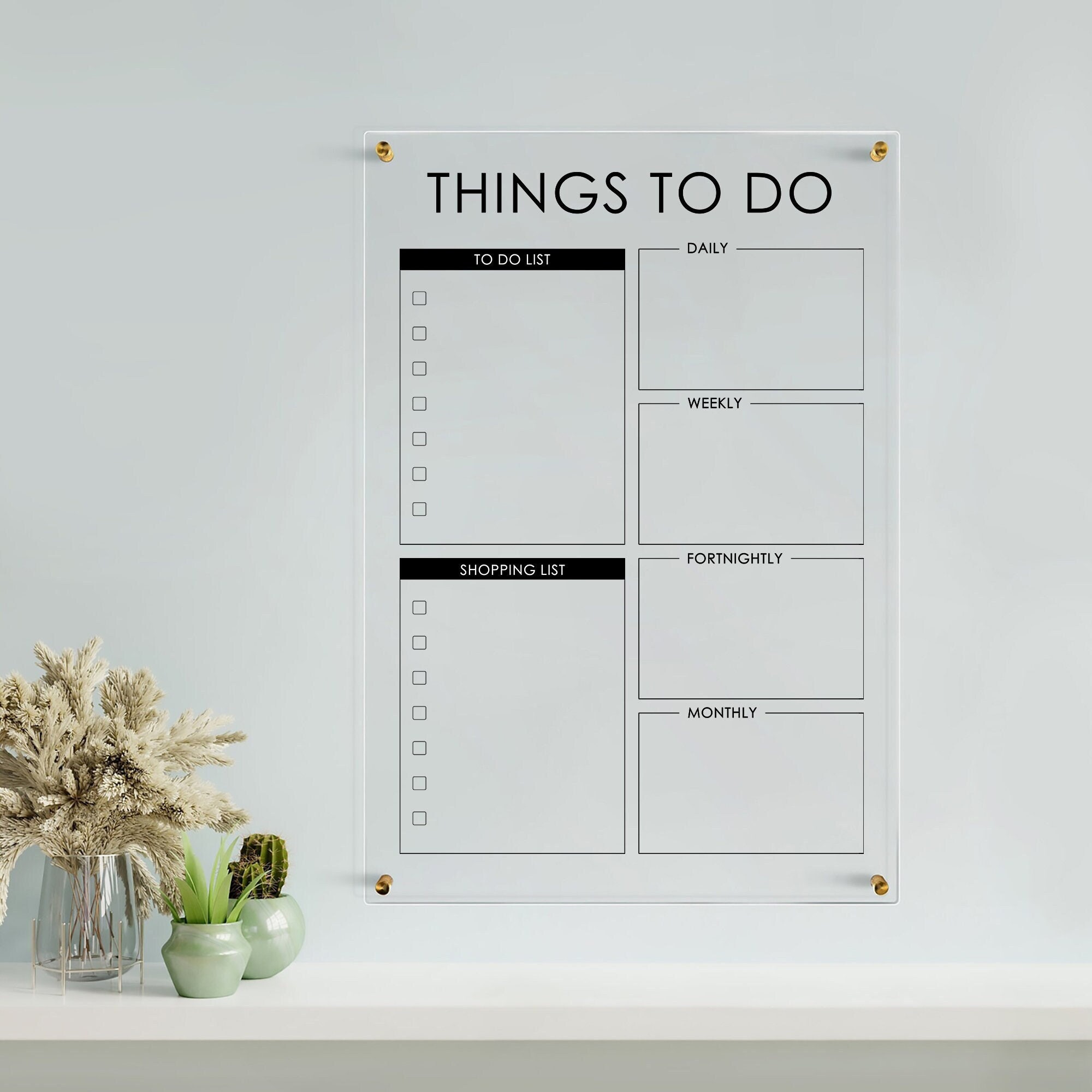 Custom Things to Do, Transparent Dry Erase Board, Wall Mounted Planner ...