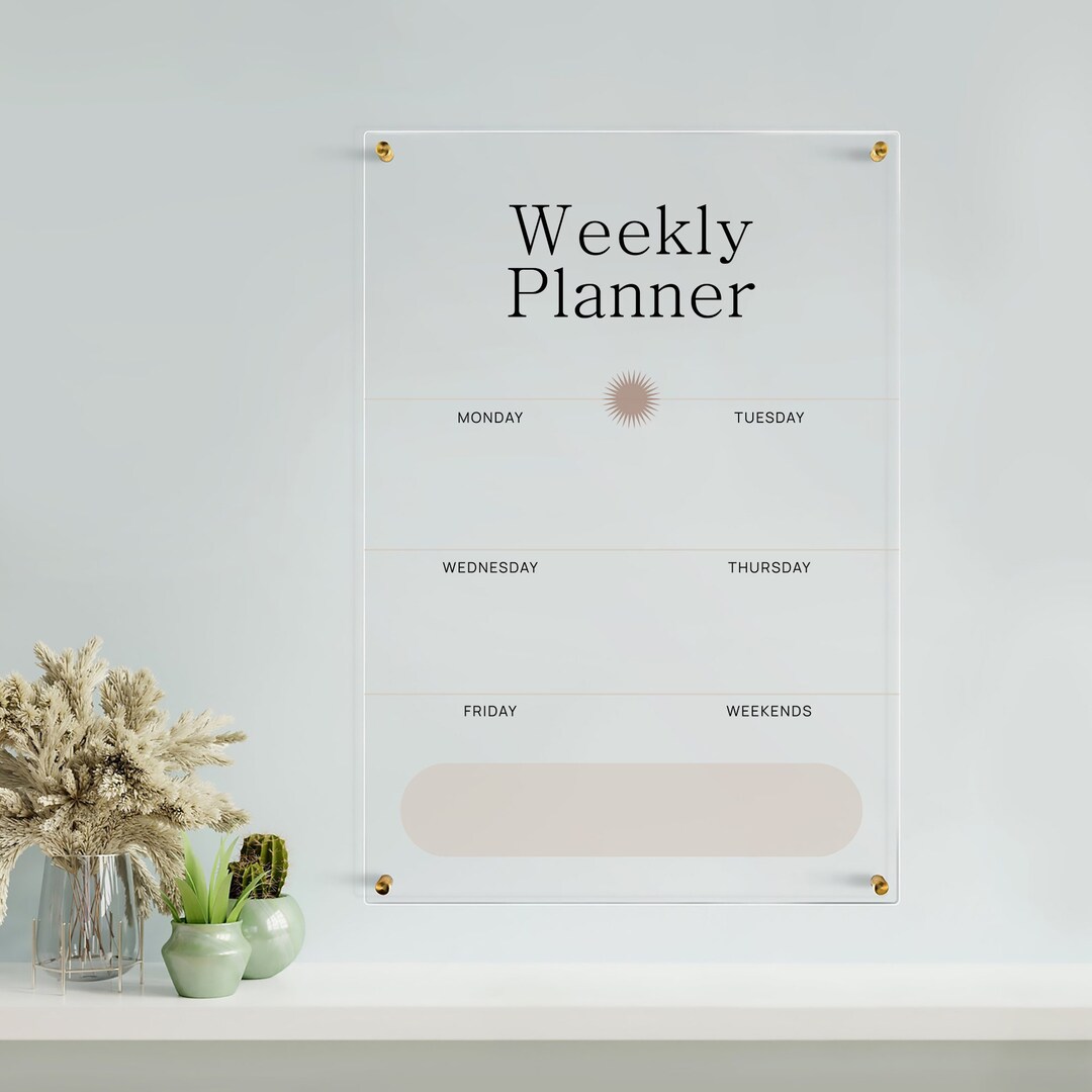 Custom Modern Weekly Planner, Transparent Dry Erase Board, Wall Mounted ...