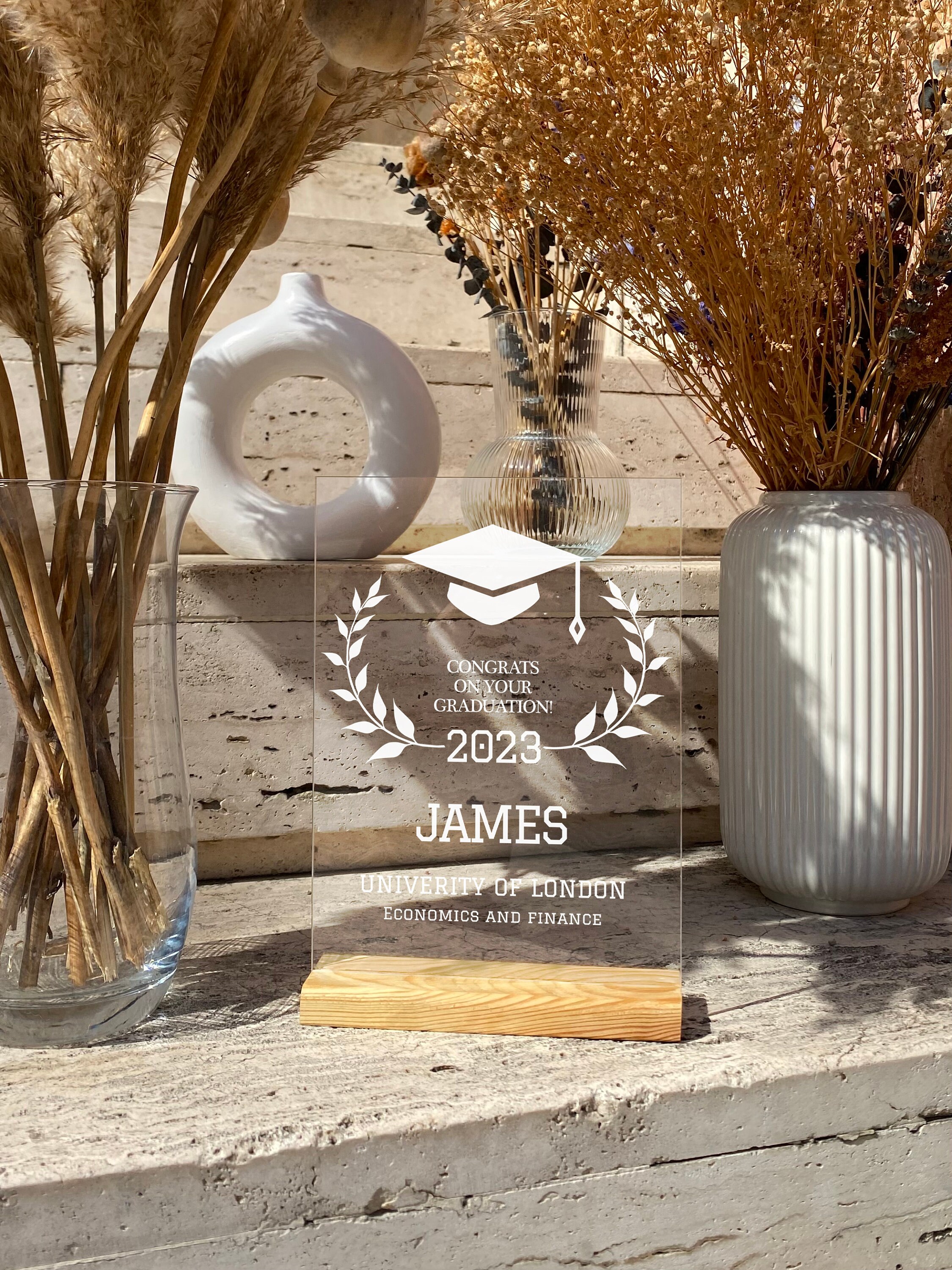 Custom Graduation Plaque, Table Top Decoration, Transparent Acrylic ...