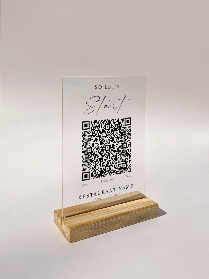 Custom QR Menu for Restaurants, Table Top Decoration, Transparent ...