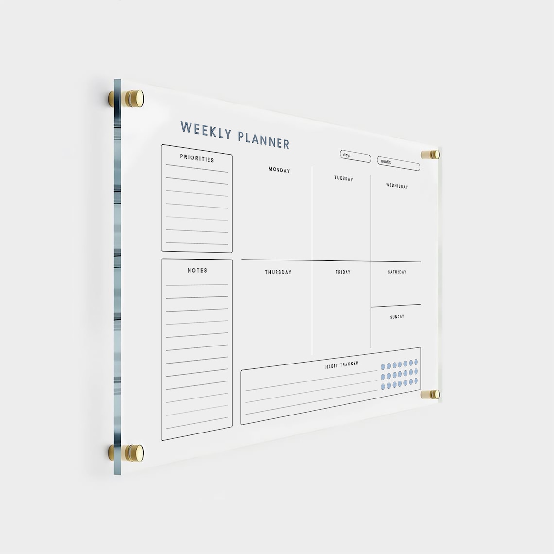 Custom Modern Lines Weekly Planner, Transparent Dry Erase Board, Wall ...
