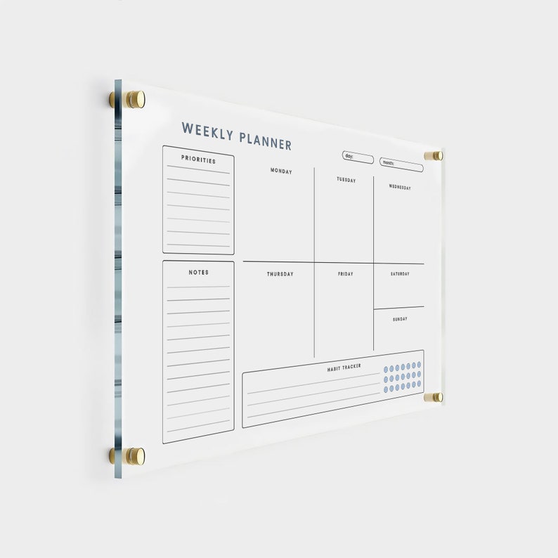 Custom Modern Lines Weekly Planner, Transparent Dry Erase Board, Wall ...