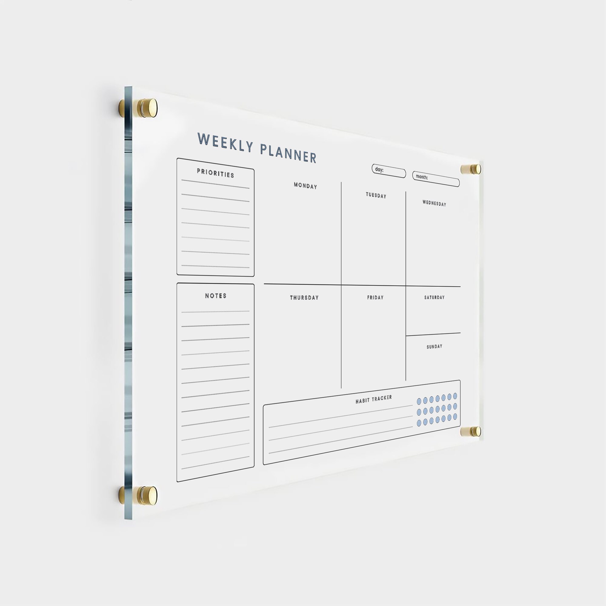 Custom Modern Lines Weekly Planner, Transparent Dry Erase Board, Wall ...