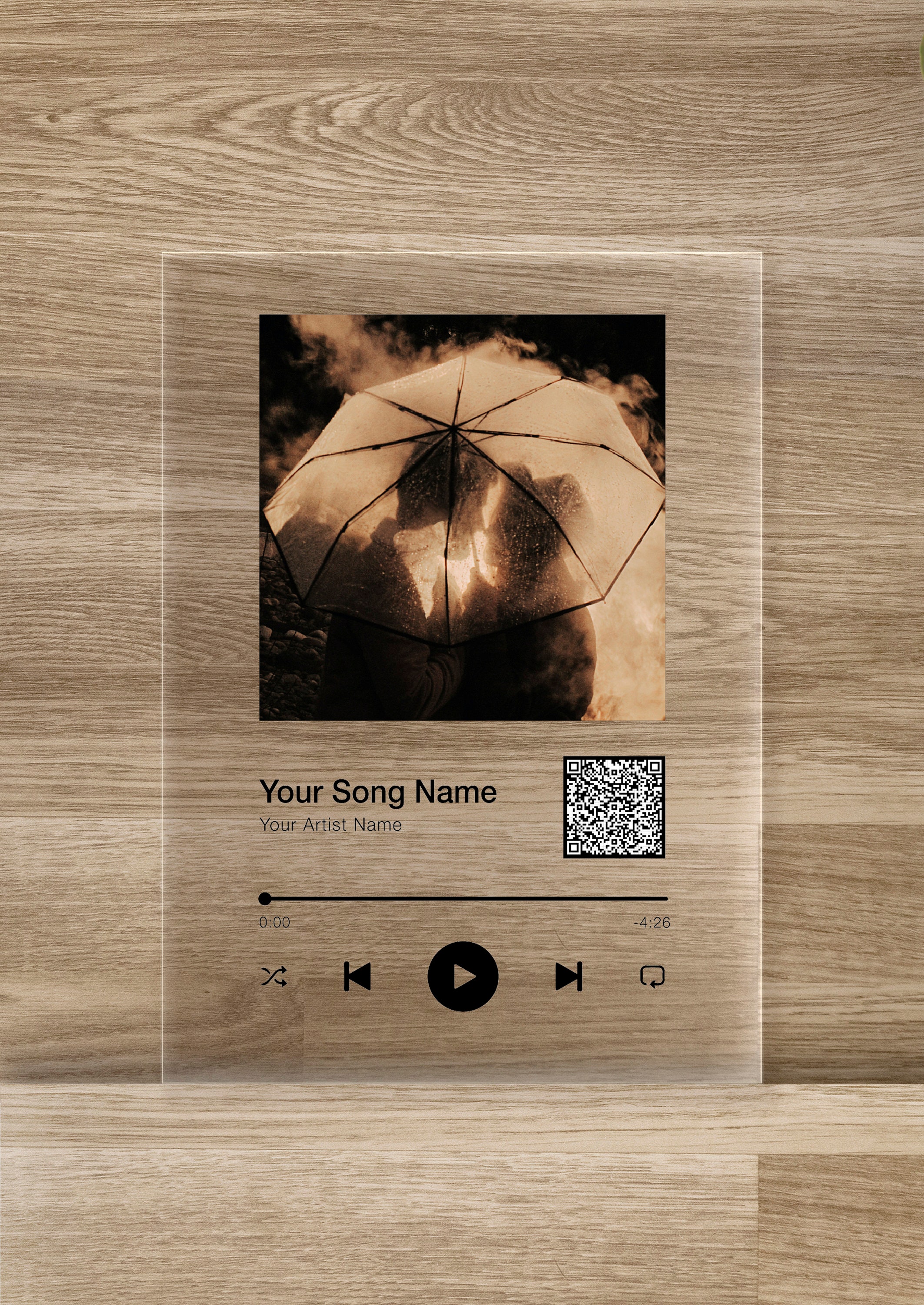 Custom Music Plaque With Scannable QR Code, Album Cover With Custom ...