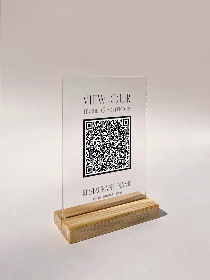 Custom QR Menu for Restaurants, Table Top Decoration, Transparent ...