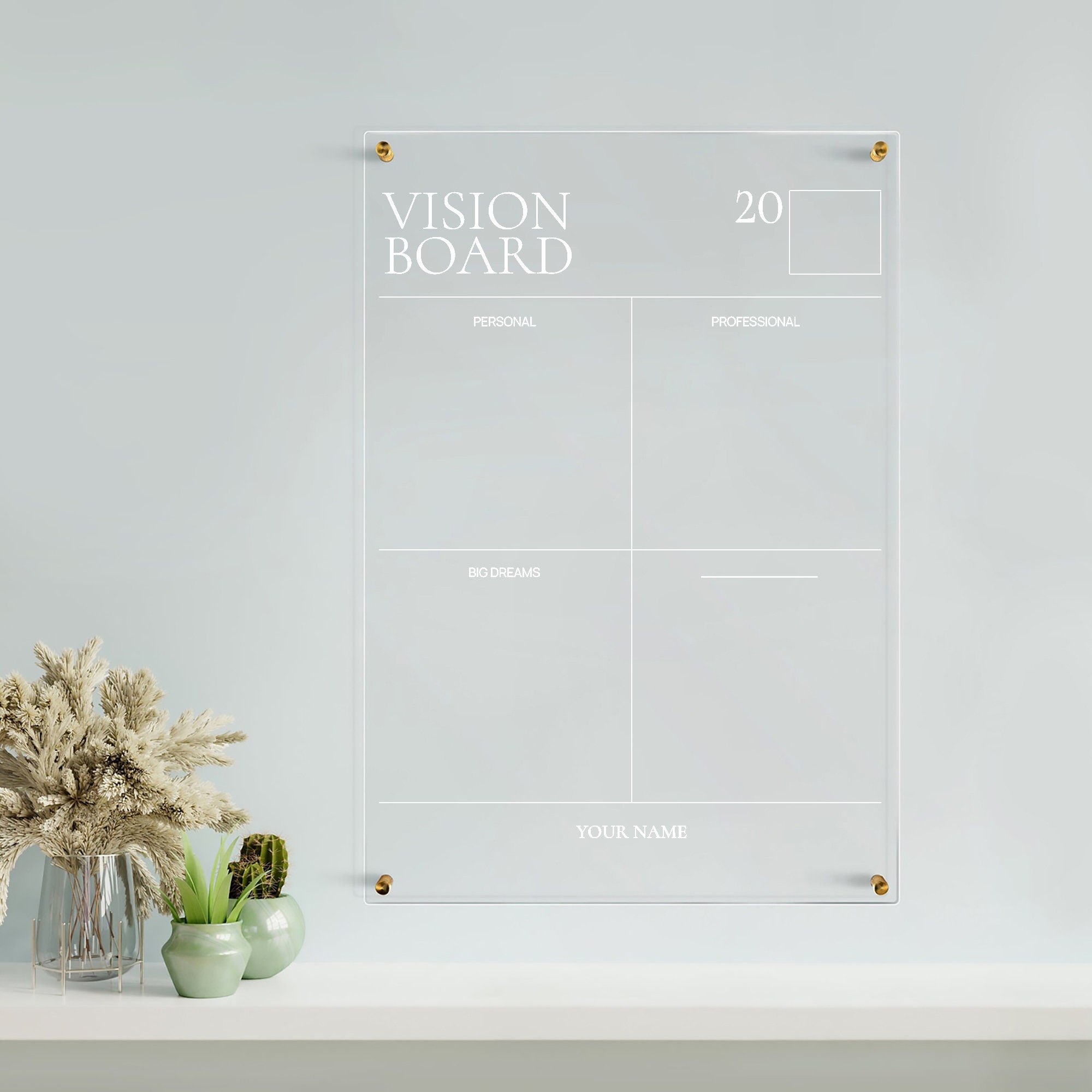 Personalized Vision Board Transparent Dry Erase Board Wall - Etsy