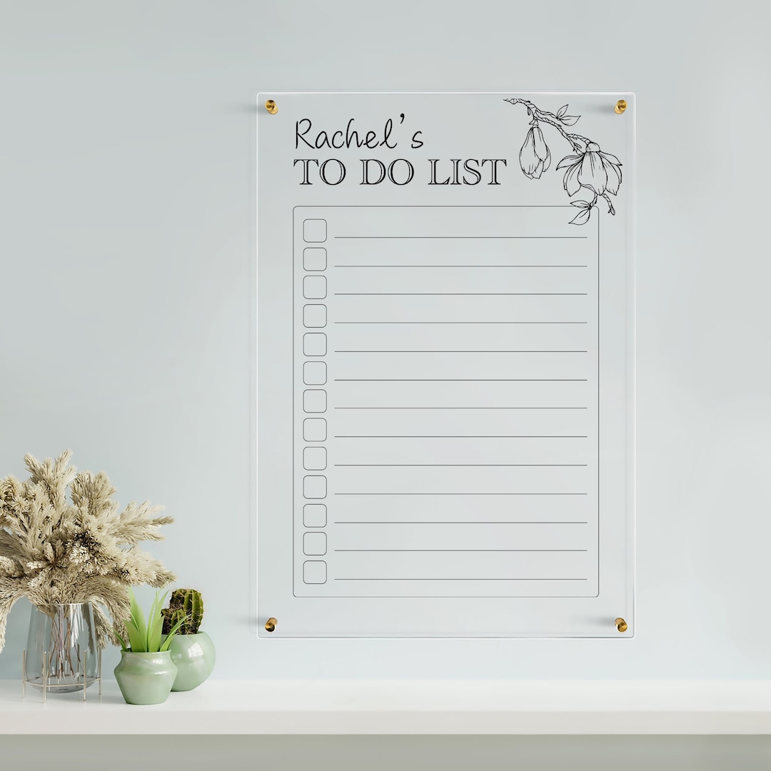 Personalized to Do List, Transparent Dry Erase Board, Wall Mounted ...