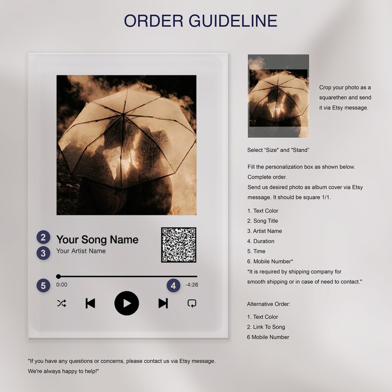 Personalized Music Plaque With Scannable QR Code, Album Cover With ...