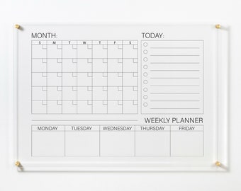Custom Modern Lines Weekly Planner, Transparent Dry Erase Board, Wall ...