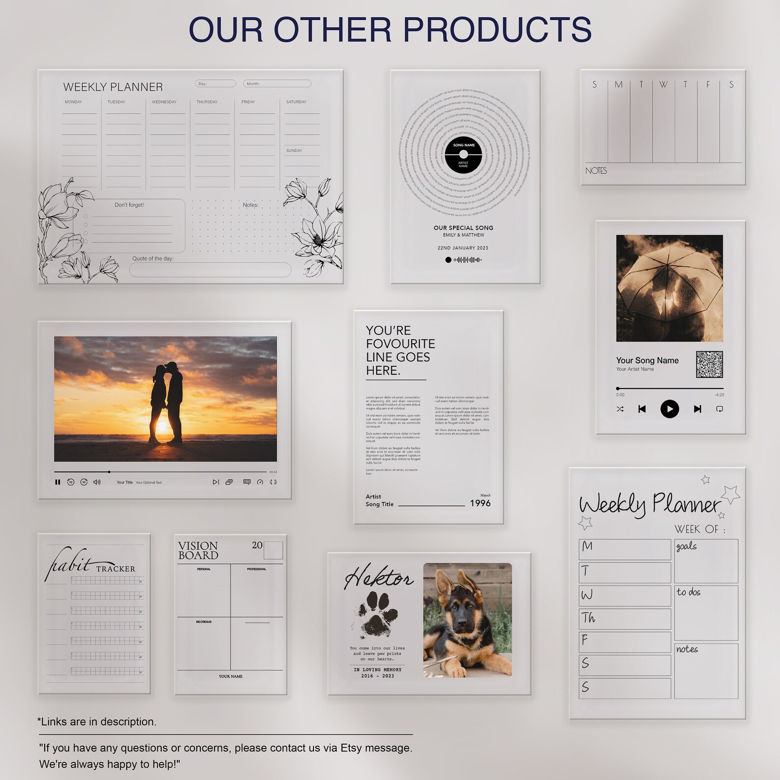 Custom Modern Lines Weekly Planner, Transparent Dry Erase Board, Wall ...